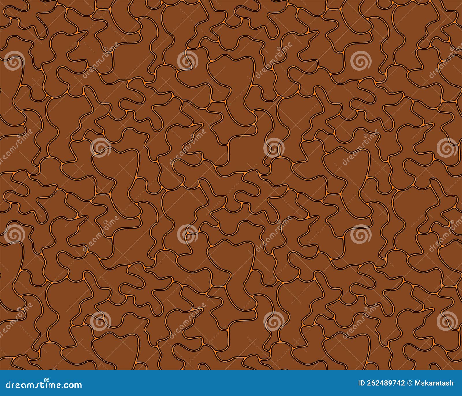 Seamless Bronze Camouflage Texture Pattern Vector. Orange Military ...
