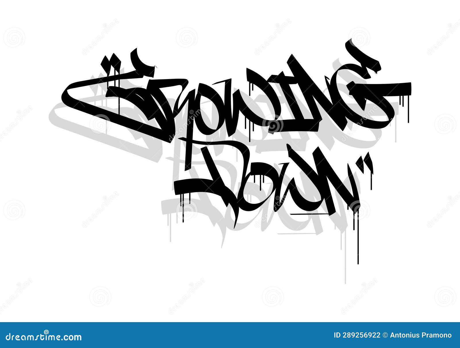 Basic RGB GROWING DOWN Word Graffiti Tag Style Stock Illustration ...