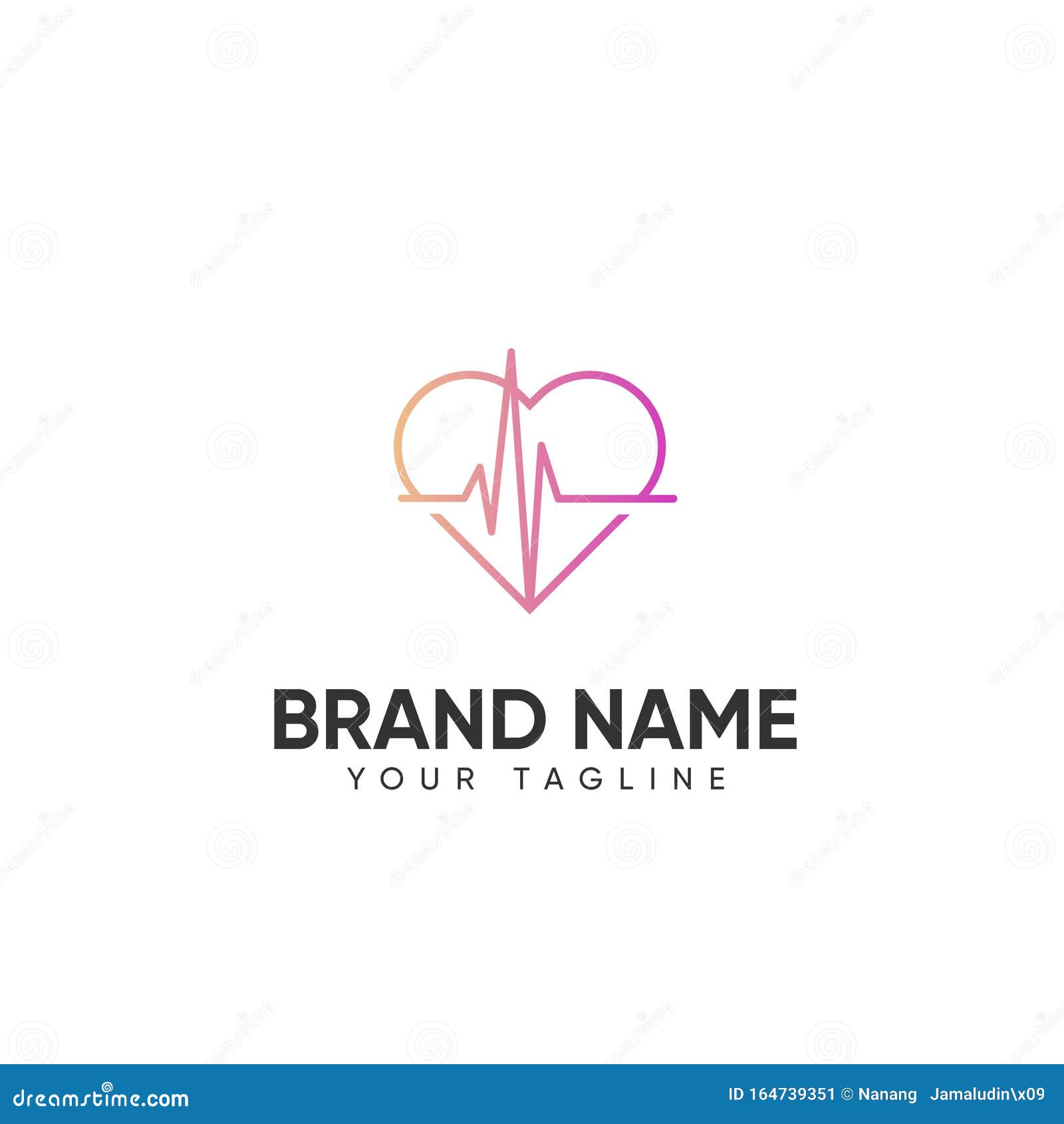 Heart Rate Logo Design stock vector. Illustration of abstract - 164739351
