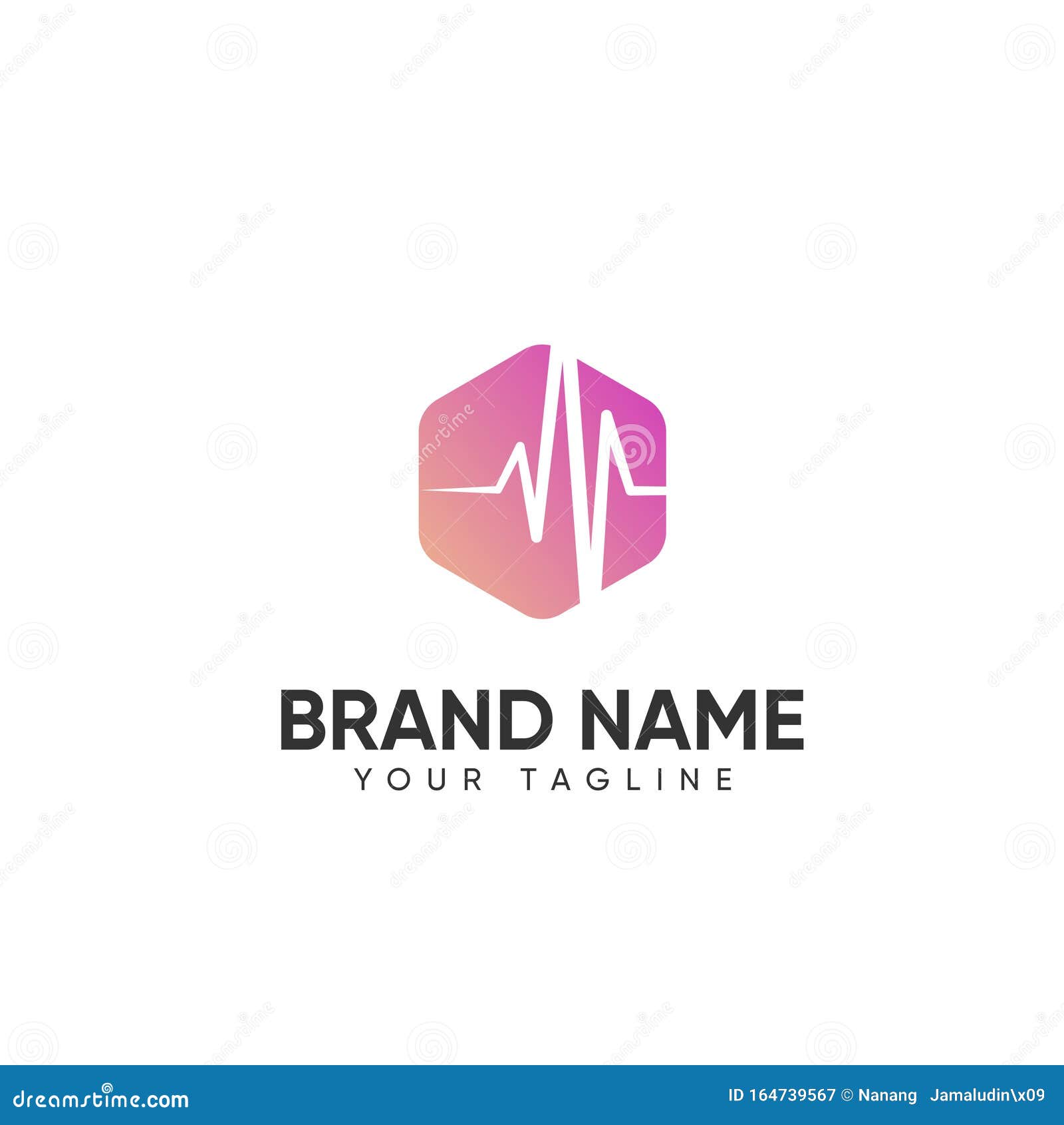 Heart Rate Logo Design stock vector. Illustration of curve - 164739567