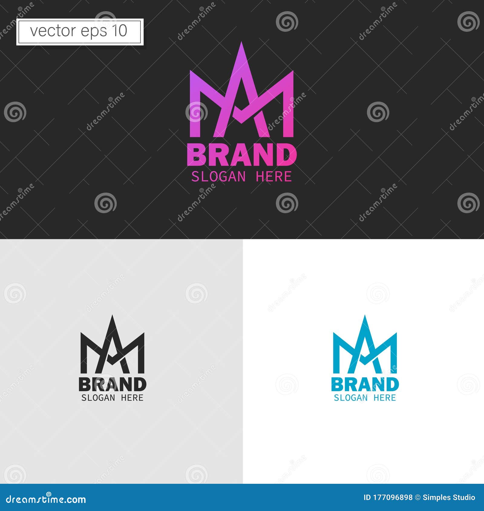 Initials am or MA Letters Logo Design Mockup Stock Vector ...