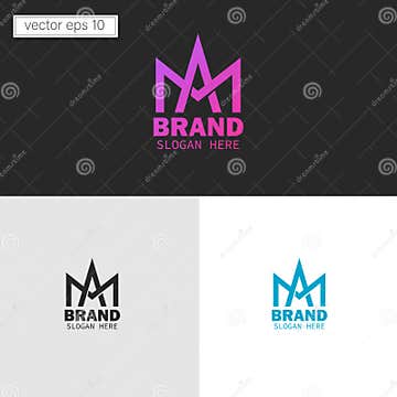 Initials am or MA Letters Logo Design Mockup Stock Vector ...