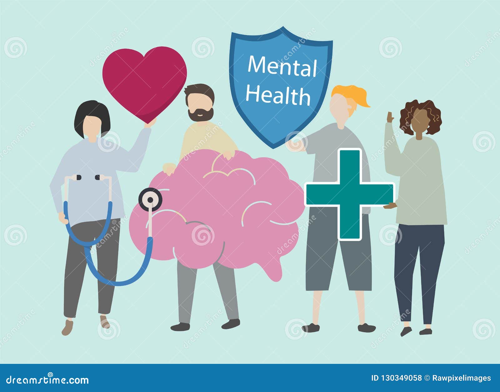 Mental Health and Disorder Illustration Stock Vector - Illustration of ...