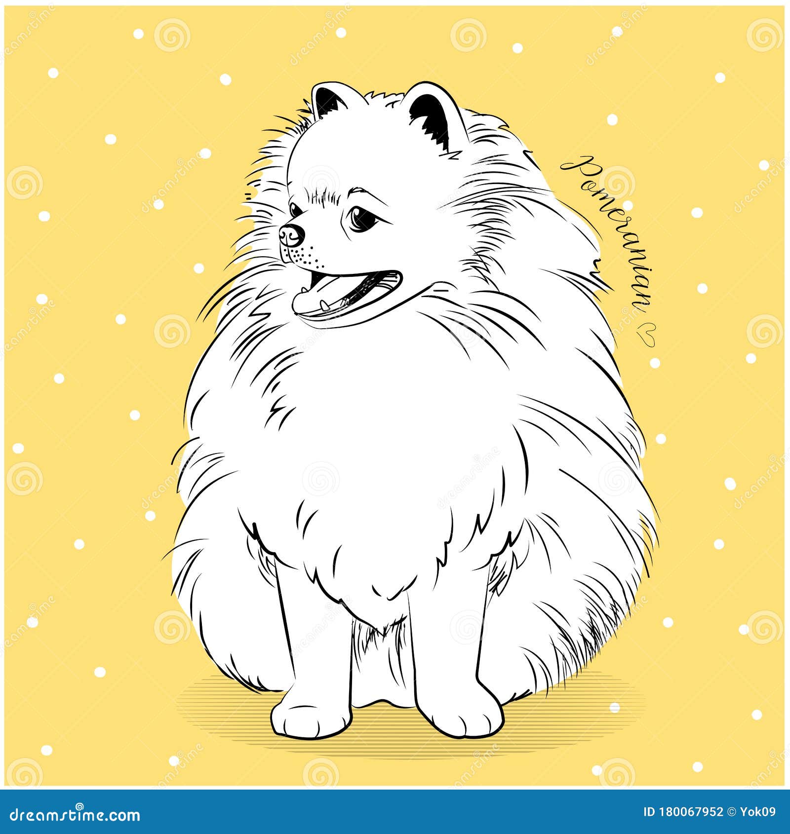 Card With Pomeranian Dog. Cute Puppy Cartoon. | CartoonDealer.com ...