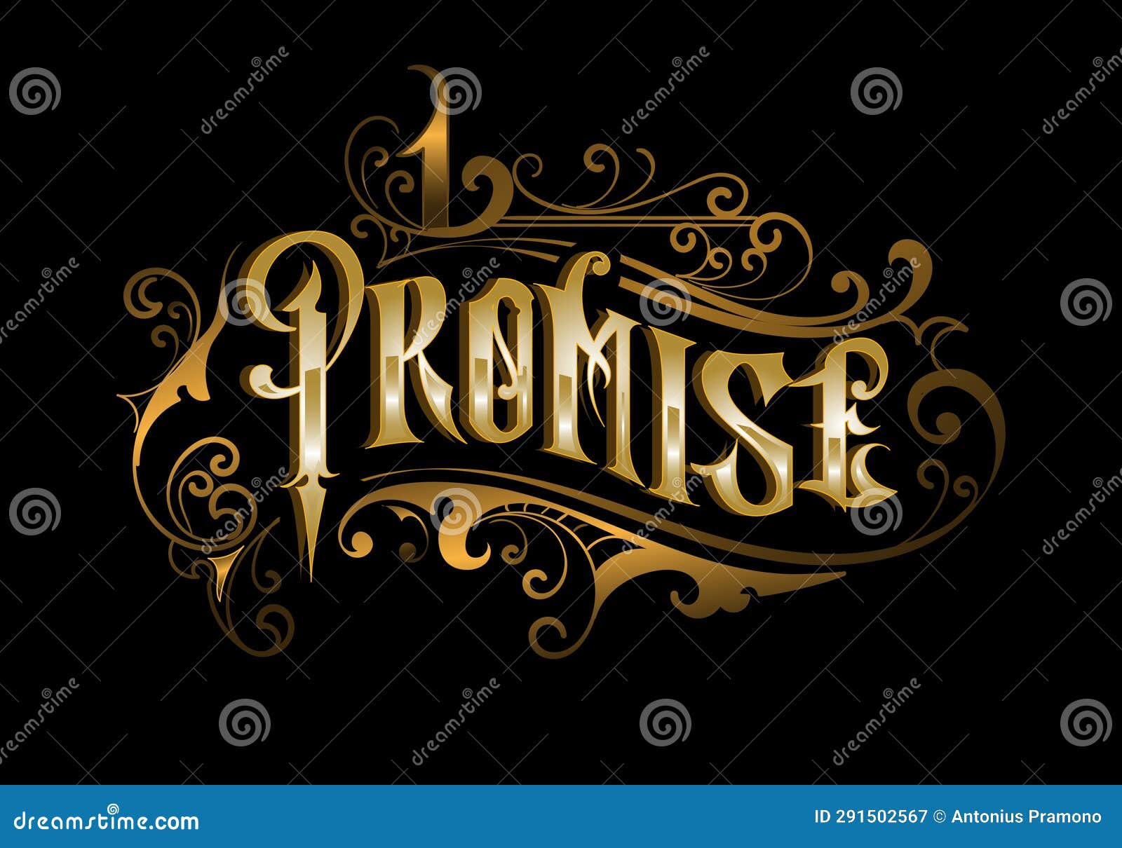Basic RGB PROMISE Word Lettering Custom Design Stock Vector ...