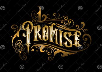 Basic RGB PROMISE Word Lettering Custom Design Stock Vector ...