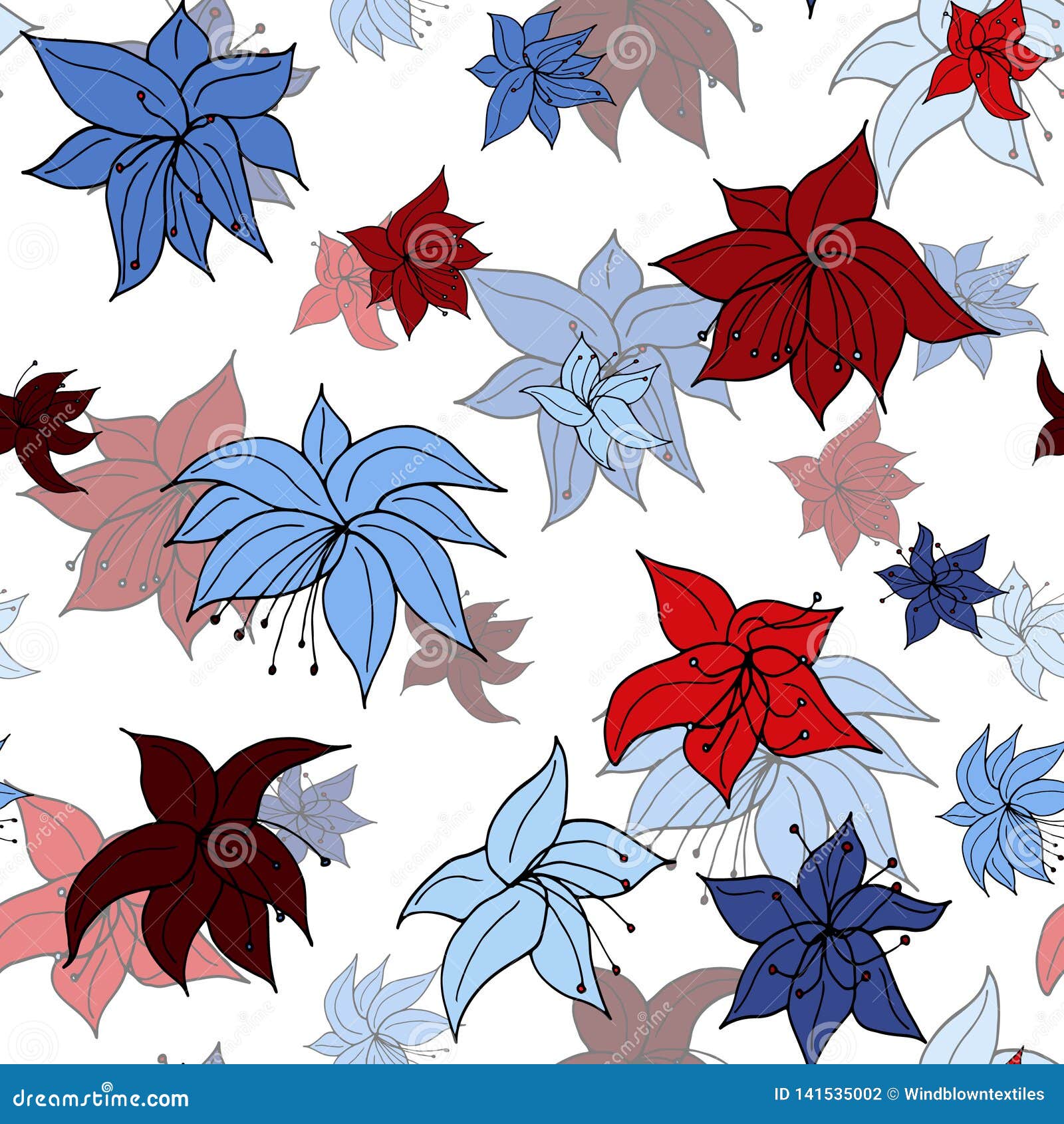 Spaced Out Flower Mix stock illustration. Illustration of decor - 141535002