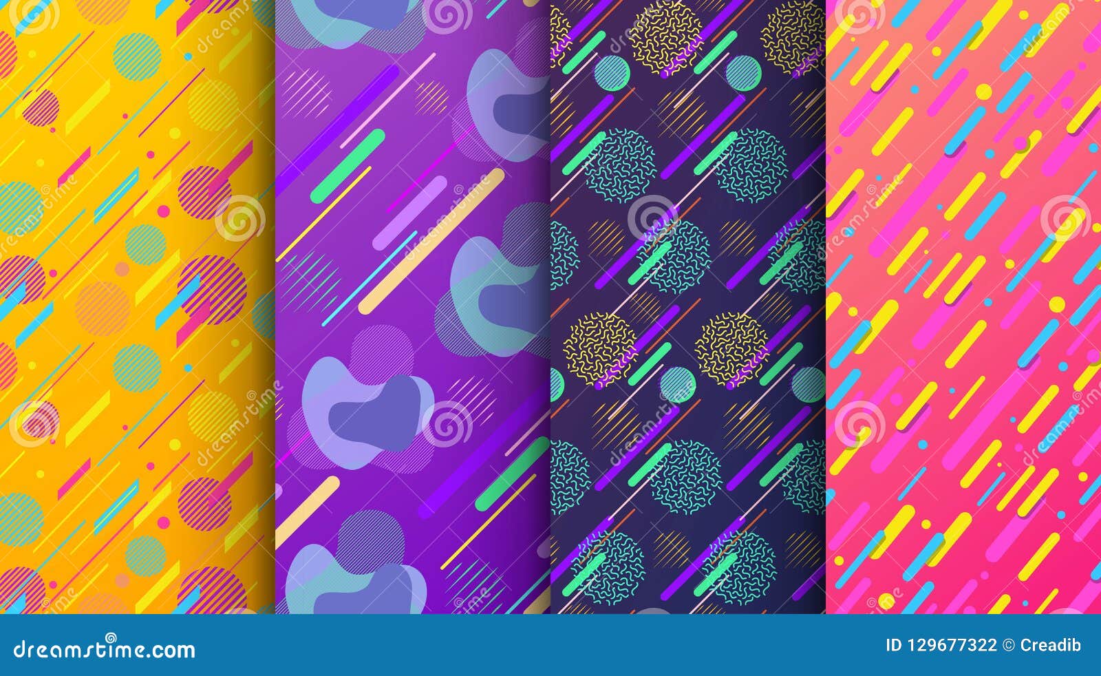 Set of Abstract Seamless Background Available in Swatches Panel Stock ...
