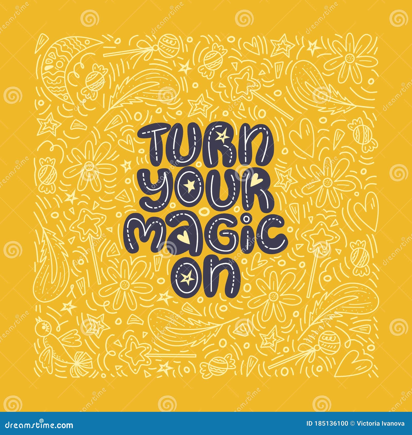 Funny Vector Lettering Quote about Magic. Stock Vector - Illustration ...