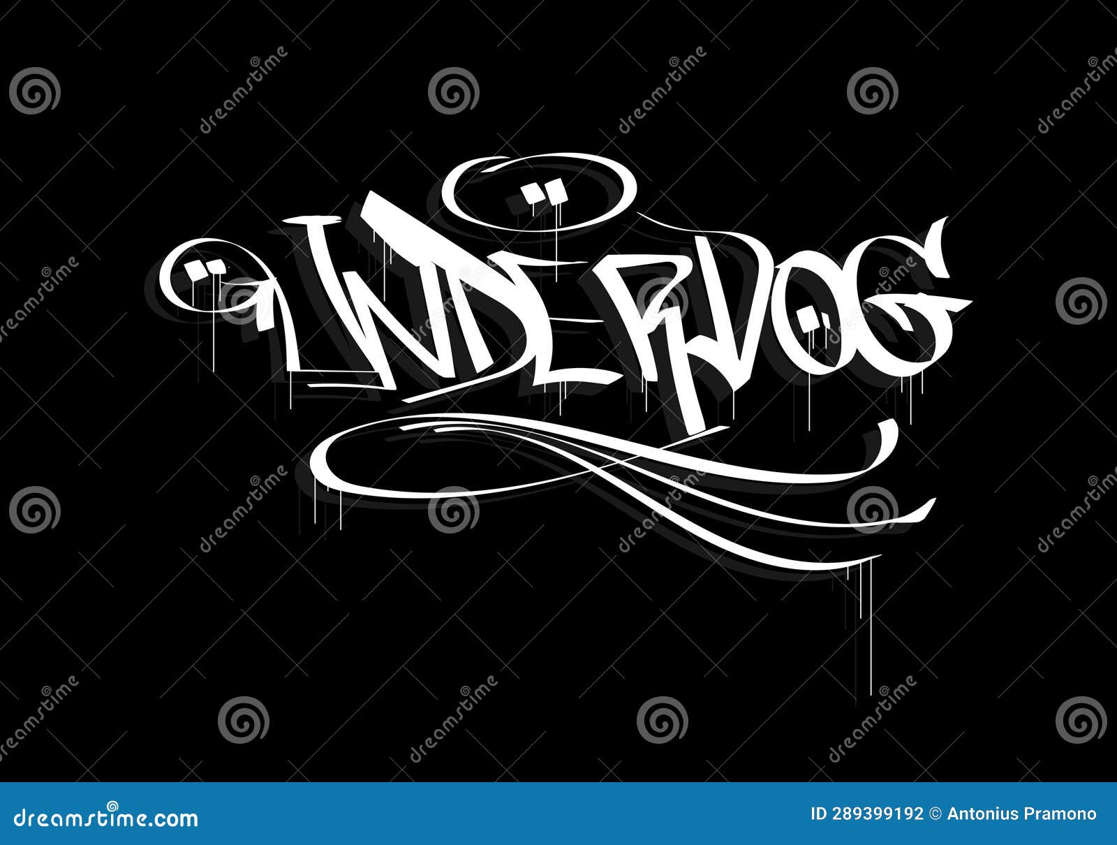 Basic RGB UNDERDOG Word Graffiti Tag Style Stock Vector - Illustration ...
