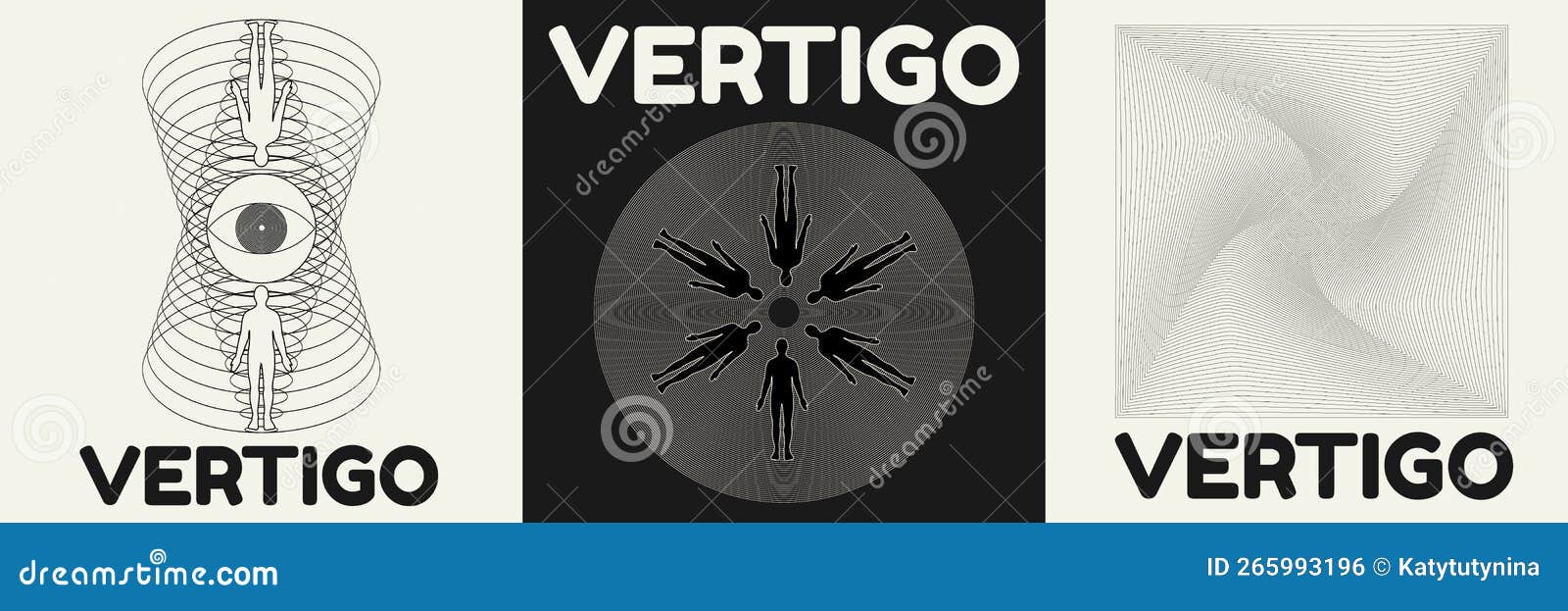 Vertigo. Vector Set of Hand Drawn Minimalistic Illustration Stock ...