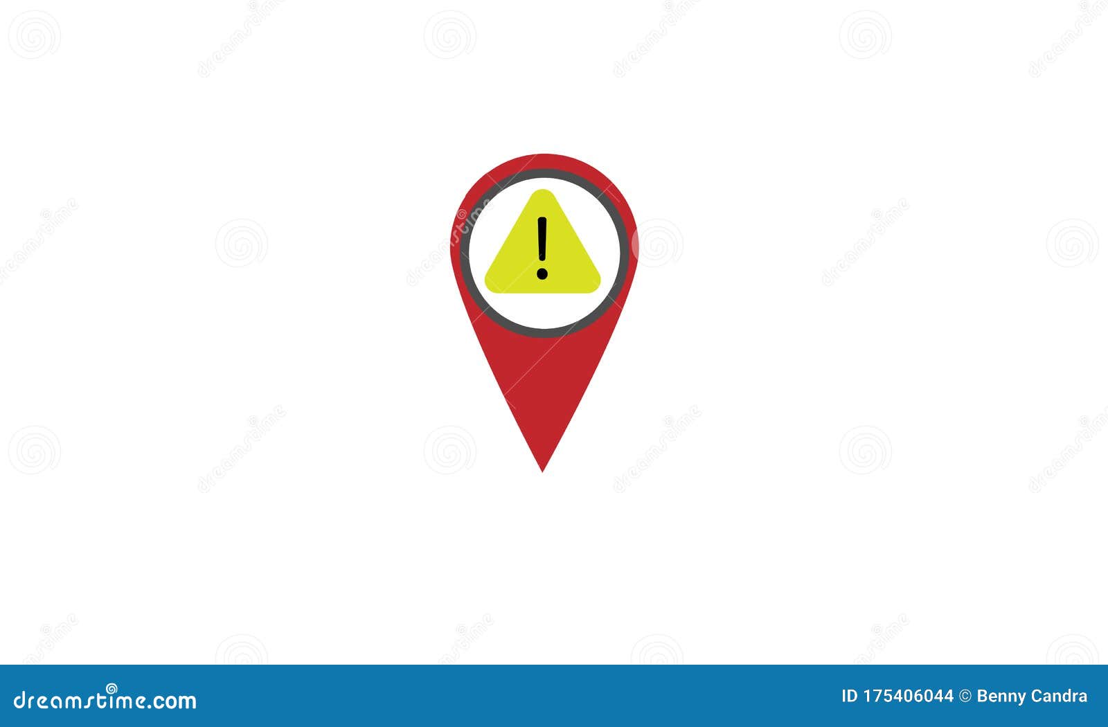 Basic RGB, Warning Flat (danger) Pin Icon Stock Vector - Illustration ...