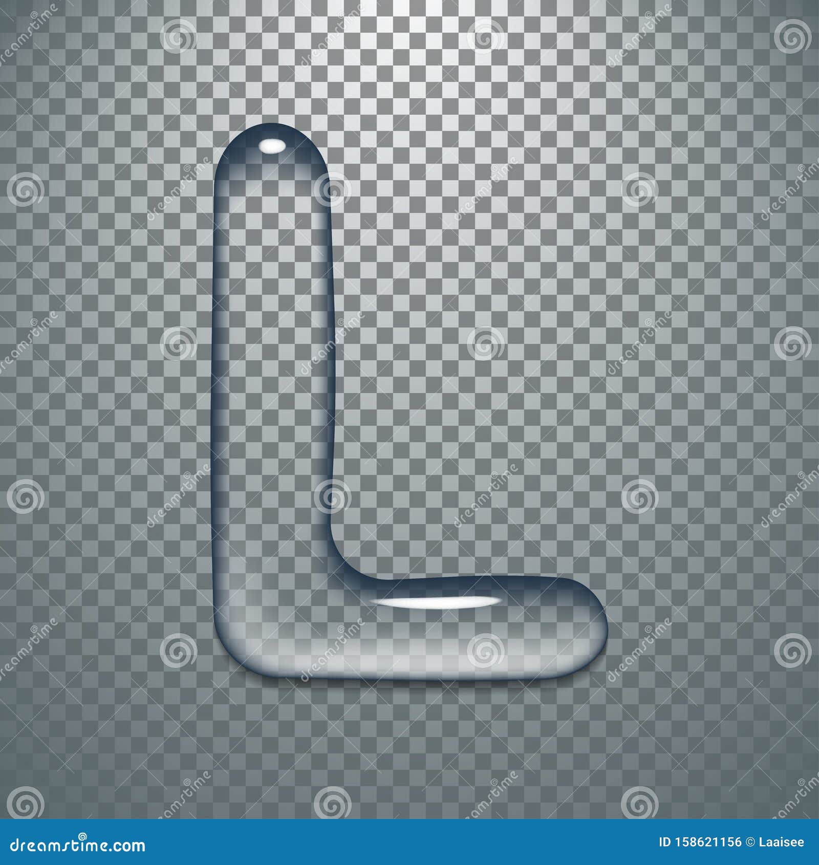 Water Typeface with Transparent Pattern Letter L Stock Vector ...
