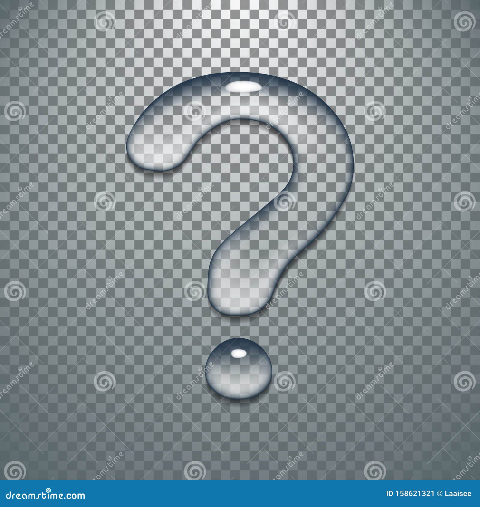 Water Typeface with Transparent Pattern Question Mark Stock Vector ...