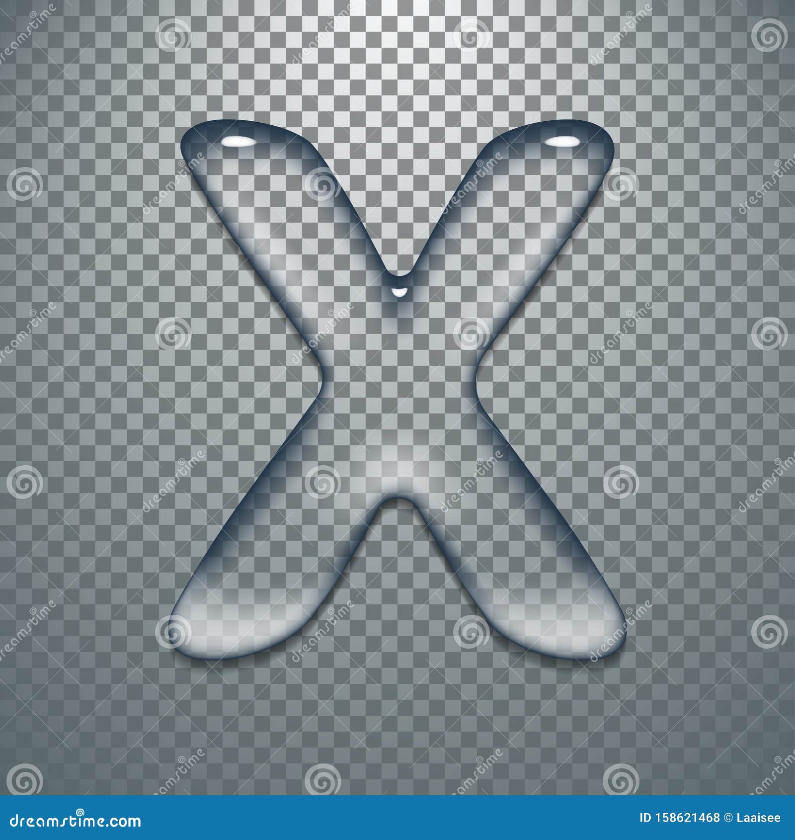 Water Typeface with Transparent Pattern Letter X Stock Vector ...