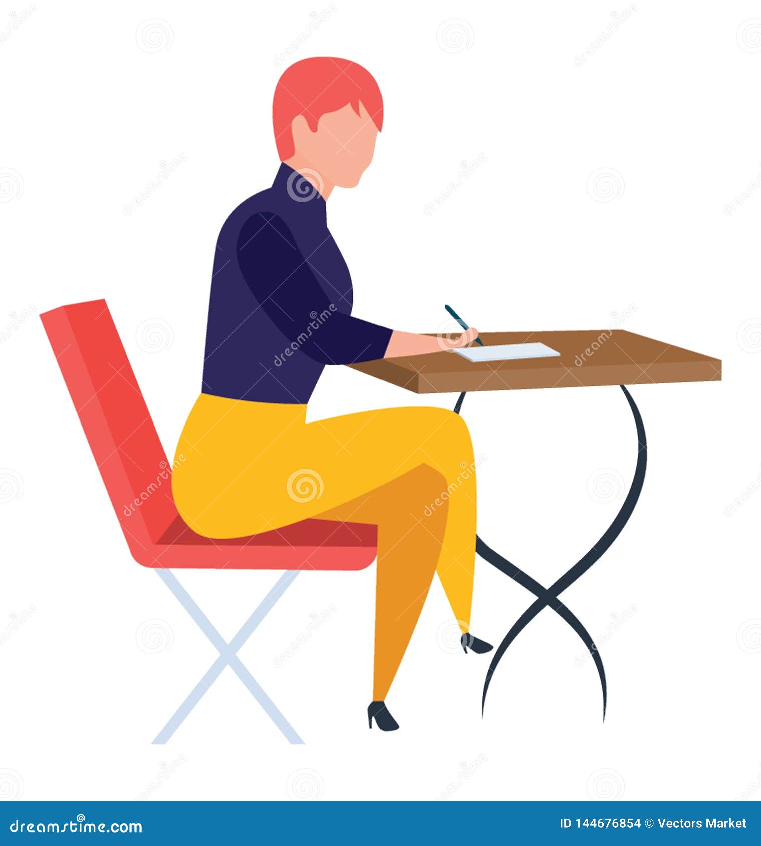Working Woman stock photo. Illustration of girl, vector - 144676854