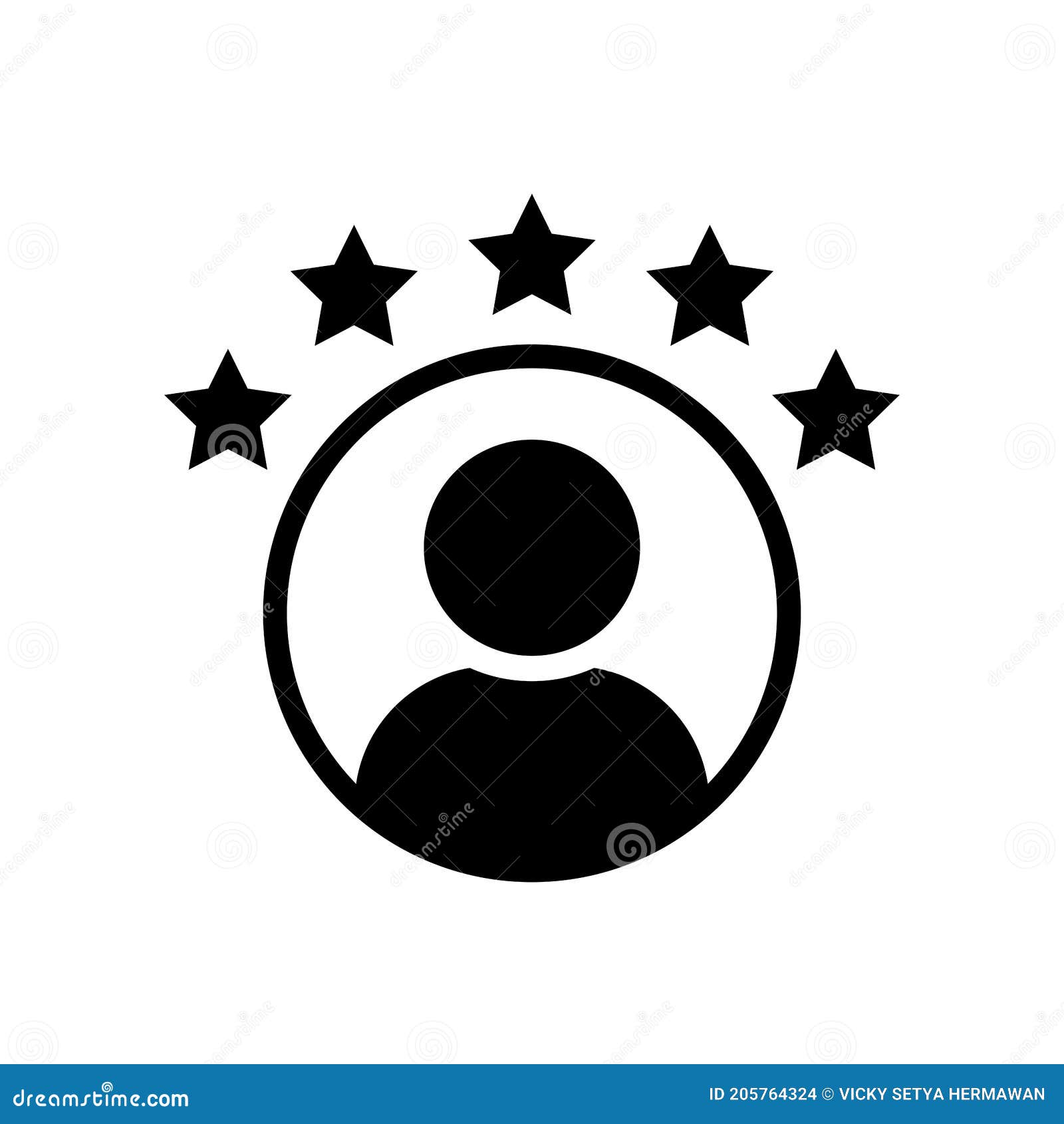 Customer Experience Vector Icon . 5 Star Satisfaction Rating Vector ...