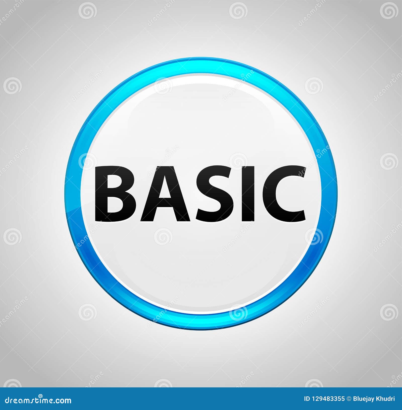 Basic Round Blue Push Button Stock Illustration - Illustration of blue ...