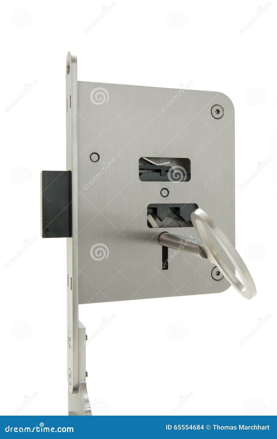Basic Sample Door Lock with Key Stock Photo - Image of mechanism, view ...