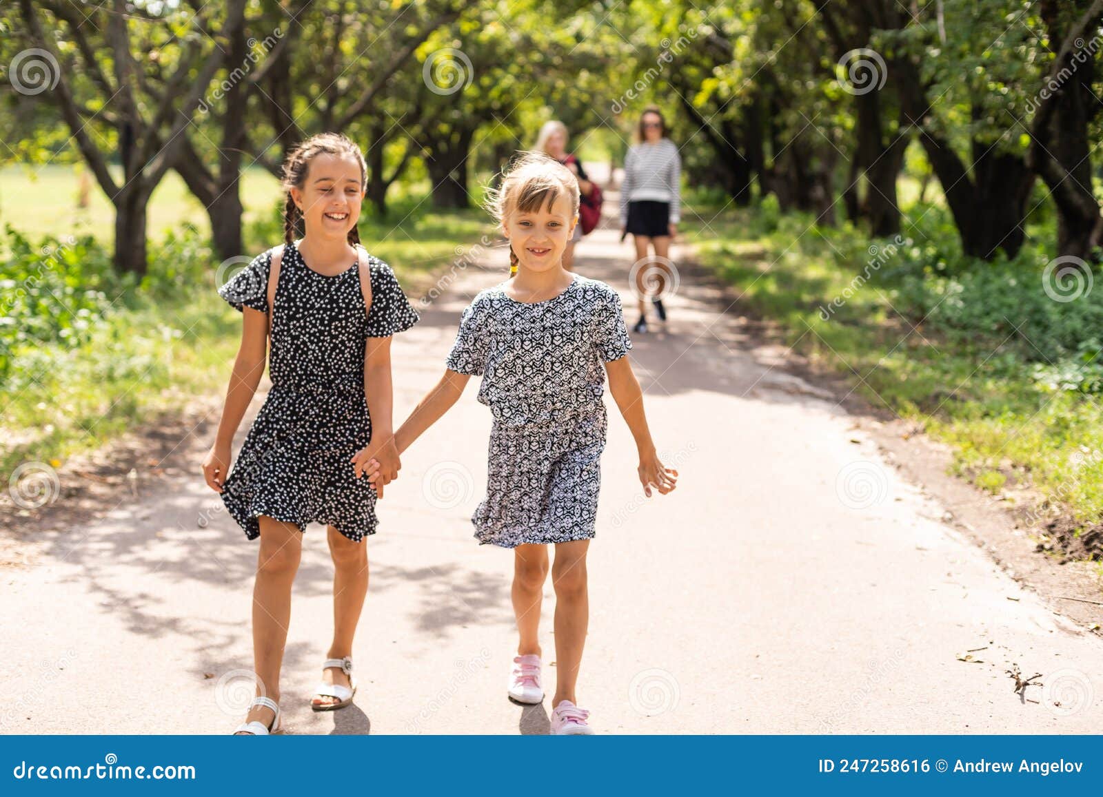 Basic School Students Crossing the Road Stock Photo - Image of girl ...