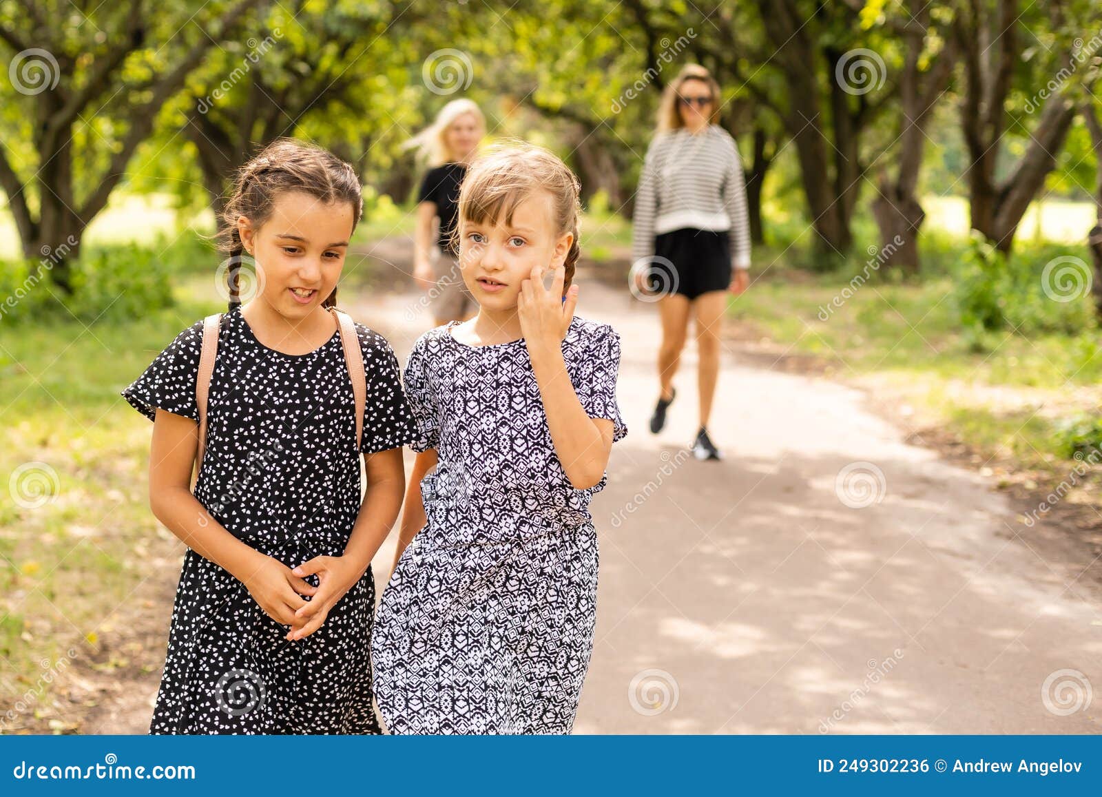 Basic School Students Crossing the Road Stock Photo - Image of book ...
