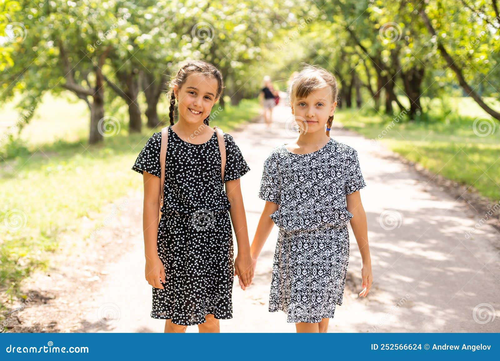 Basic School Students Crossing the Road Stock Photo - Image of ...