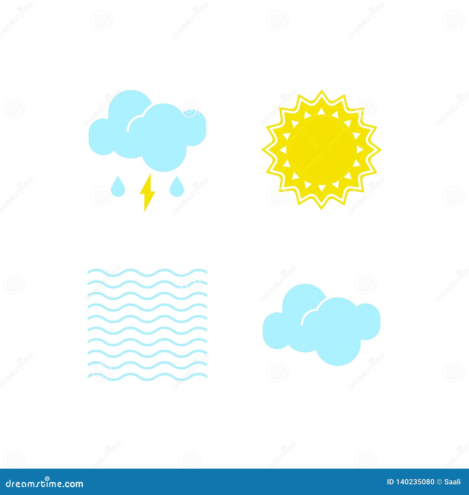 Basic Set of Essential Weather Icons in Vector To Show the Forecast and ...