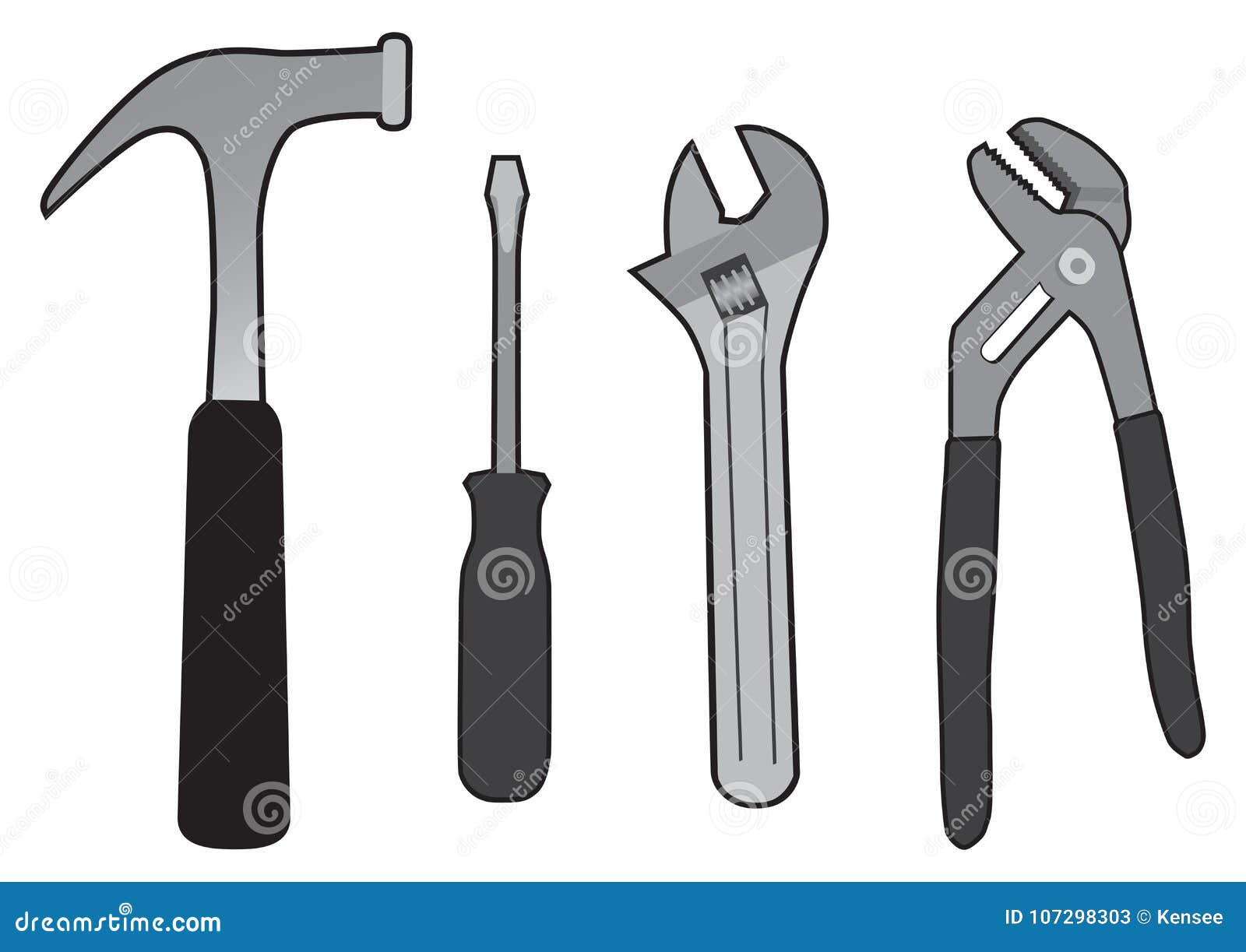 Basic Set of Tools stock vector. Illustration of pound - 107298303