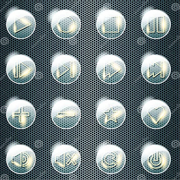 Basic Set of Transparent Glass Buttons Stock Vector - Illustration of ...