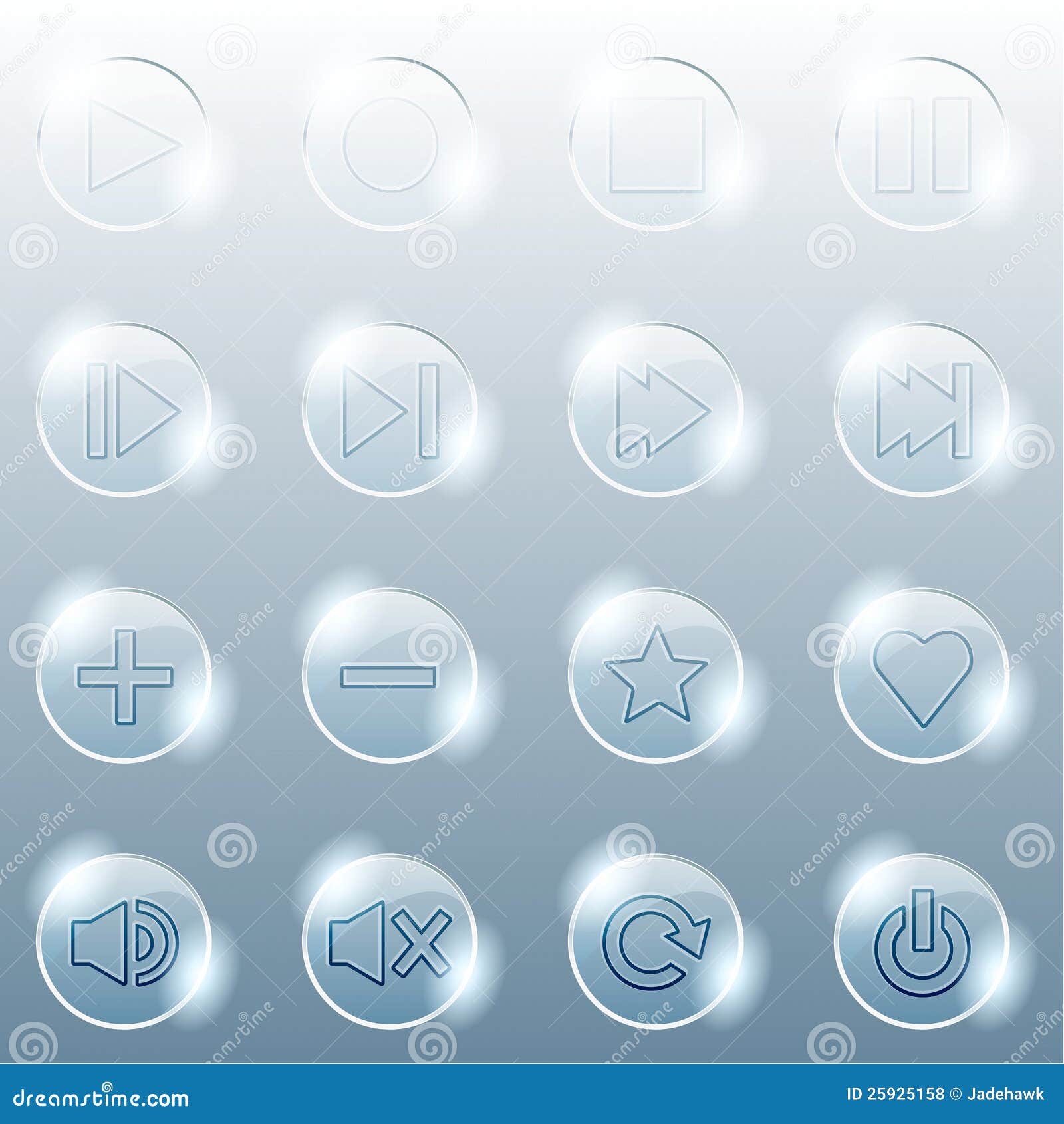 Basic Set of Transparent Glass Buttons Stock Vector - Illustration of ...