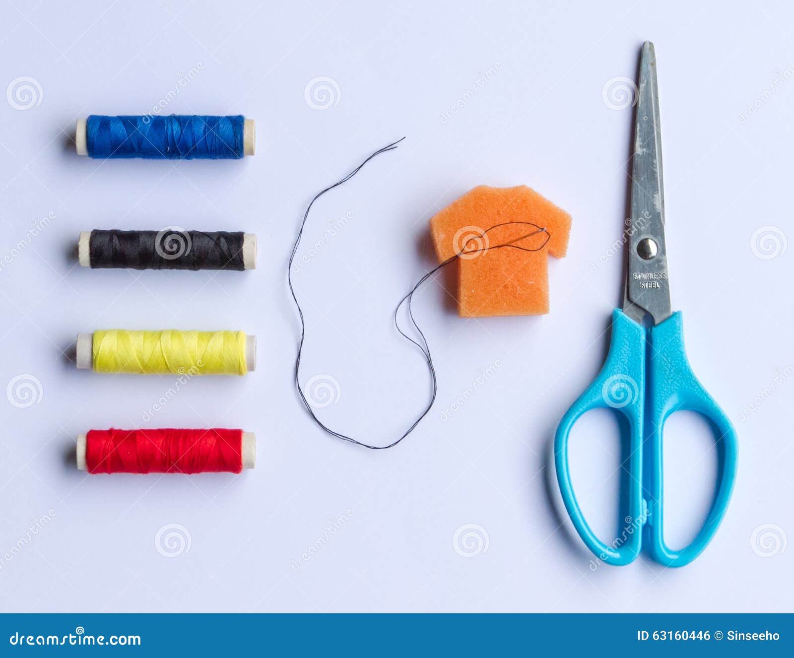 Basic sewing kit stock photo. Image of white, work, season - 63160446