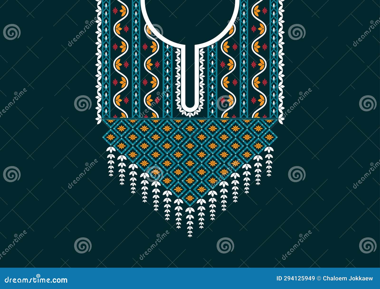 Neckline_07 stock vector. Illustration of print, decorative - 294125949