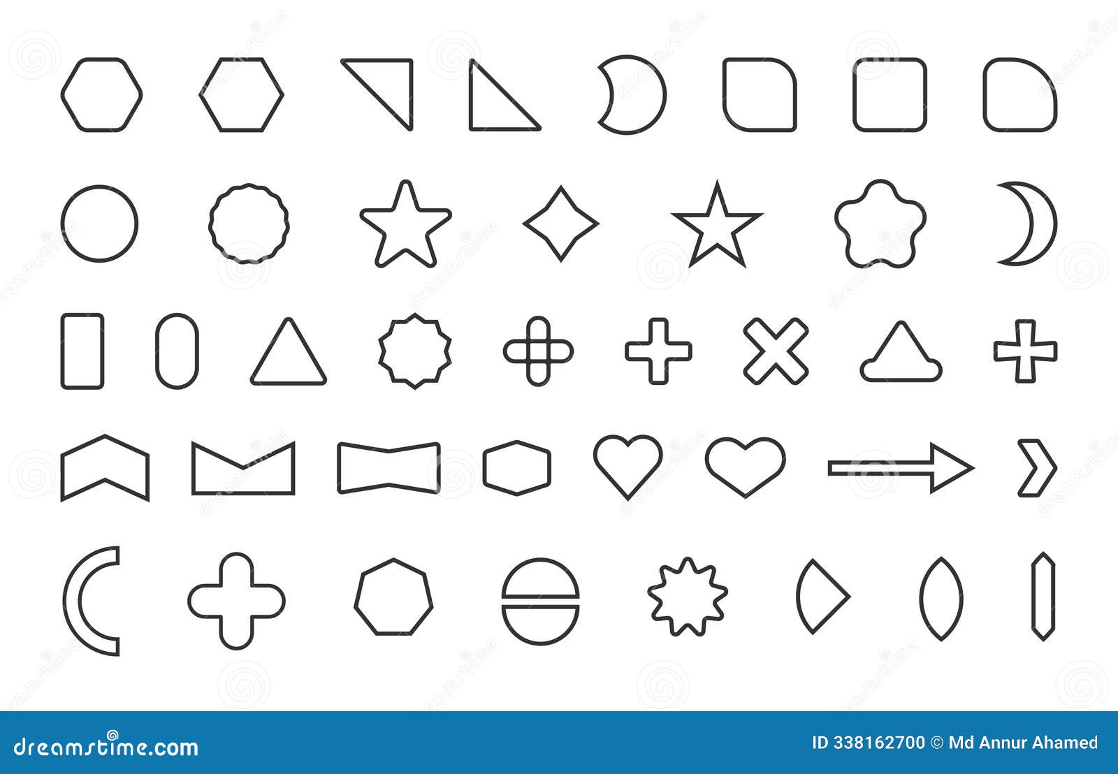 Basic Shape Outlines Basic Shapes Simple Geometry Shapes Outline Basic Shape Clipart Shape