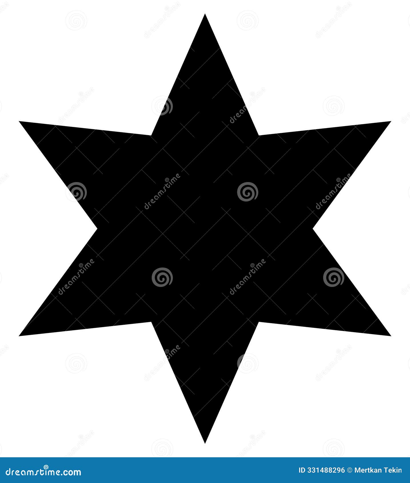 Hexagram Star Vector Shape, Isolated Black Color Object, White ...
