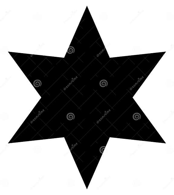 Hexagram Star Vector Shape, Isolated Black Color Object, White ...