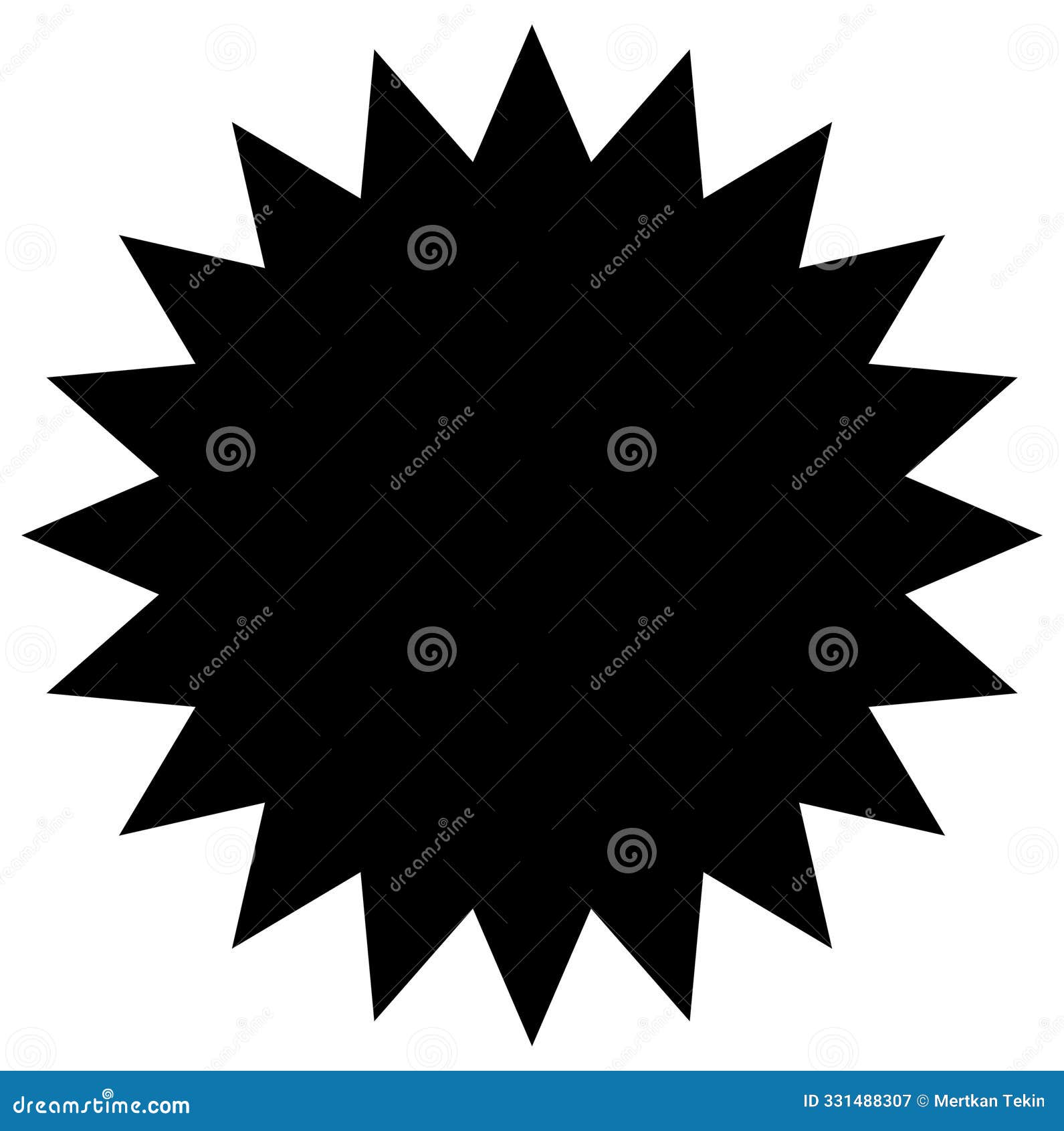 Burst Star Vector Shape, Isolated Black Color Object, White Background ...
