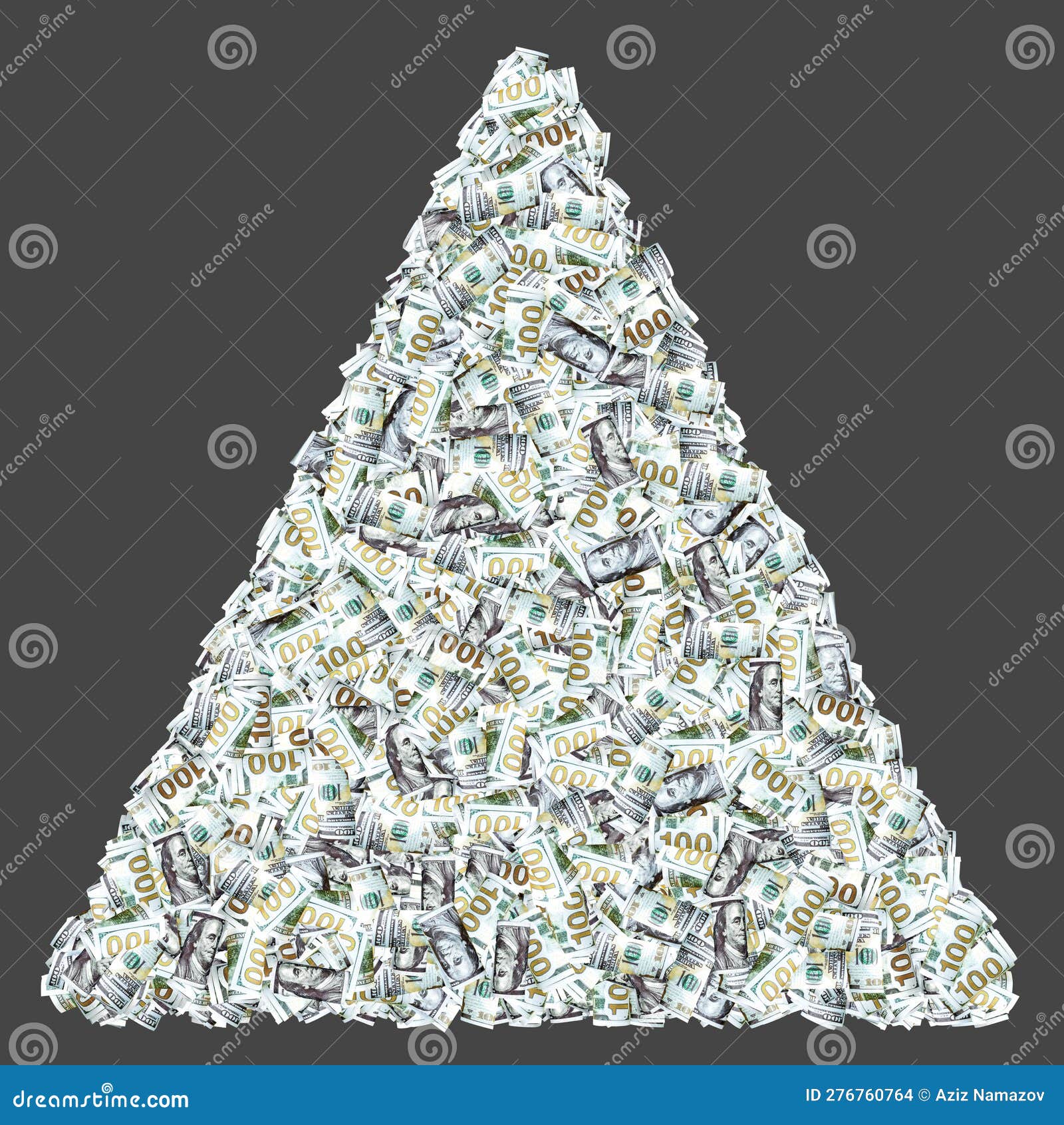 Basic Shapes with Dollar Paper Money Banknotes. Isolated on Gray ...