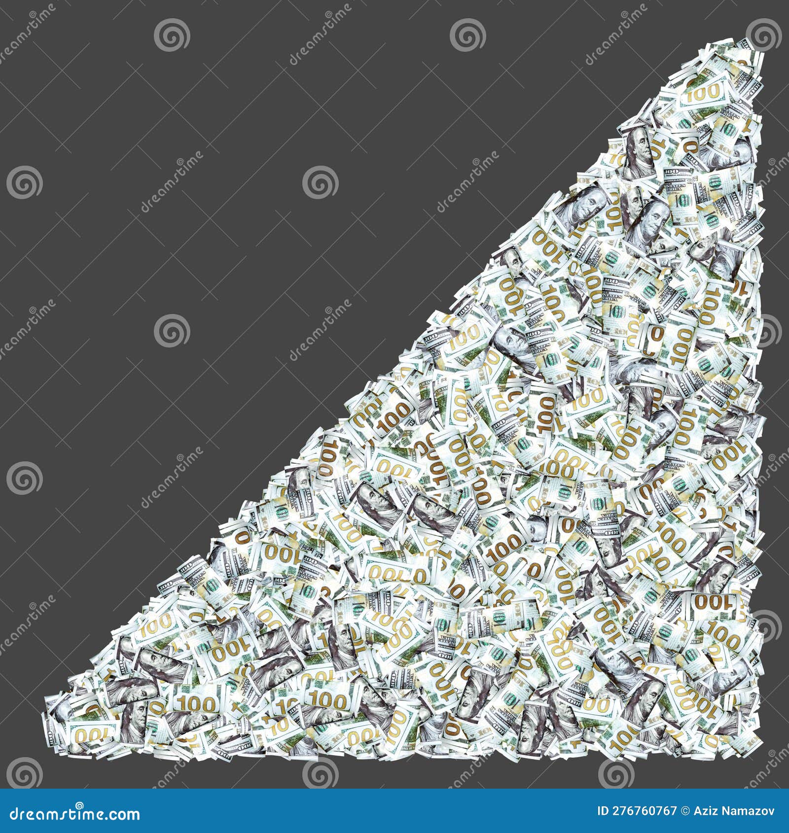 Basic Shapes with Dollar Paper Money Banknotes. Isolated on Gray ...