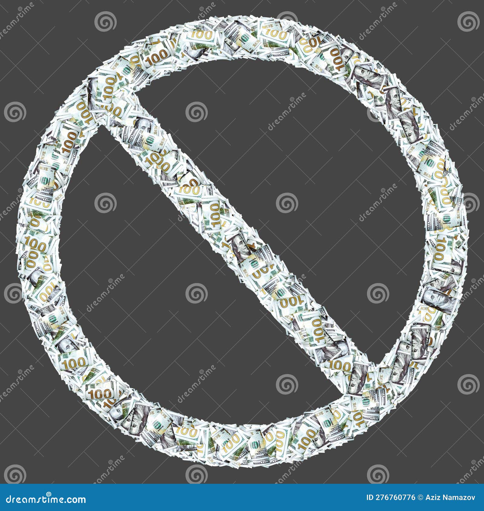 Basic Shapes with Dollar Paper Money Banknotes. Isolated on Gray ...