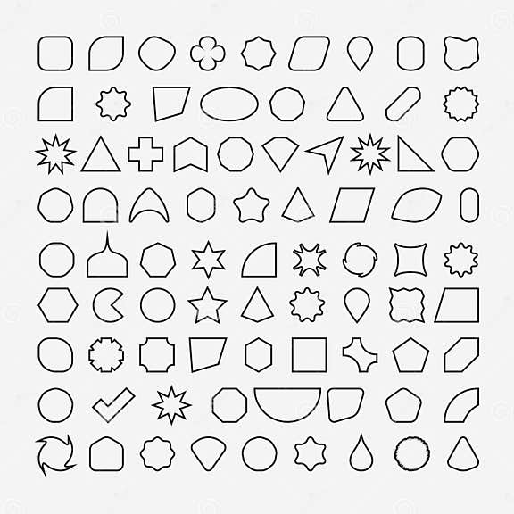 80 Basic Shapes Outline Eps 10 Stock Vector - Illustration of star ...