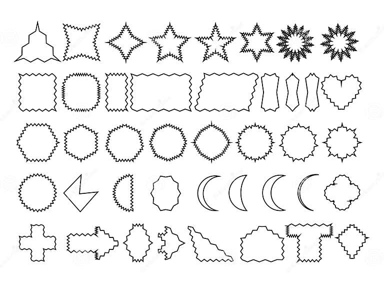 Basic Shapes Outline, Rectangle, Triangle. Geometric Banners Stock ...