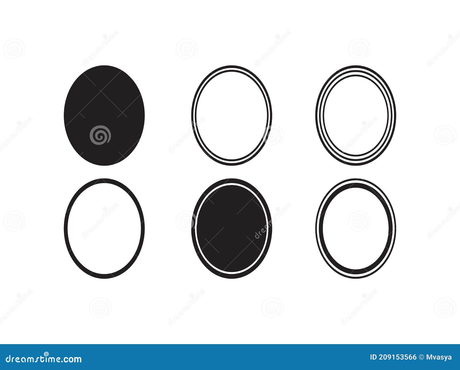 Basic Shapes Oval Monogram Frame Basic Shapes Stock Vector ...