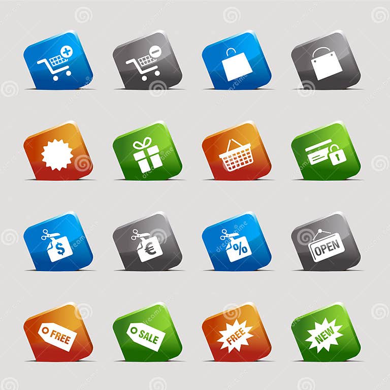 Basic - Shopping icons stock vector. Illustration of card - 19823036