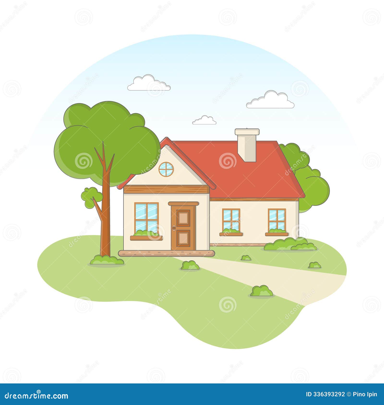Basic Simple House in Flat Design Stock Illustration - Illustration of ...