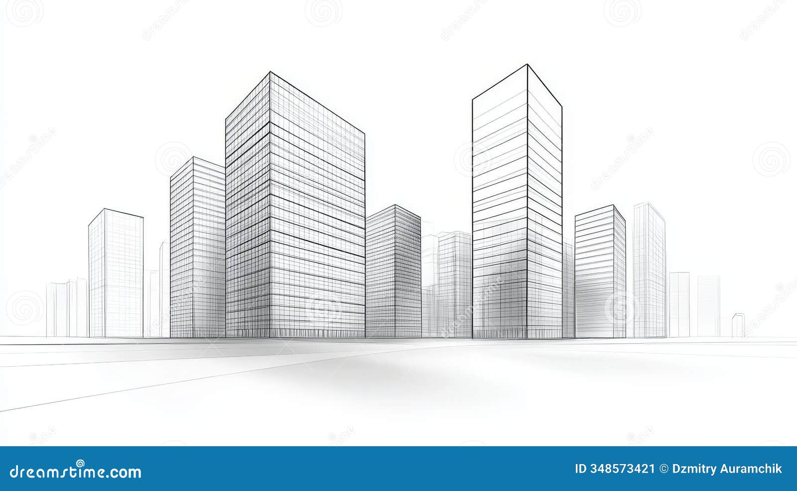 Basic Sketch of an Elegant Modern Tower with Sharp Geometric Forms ...