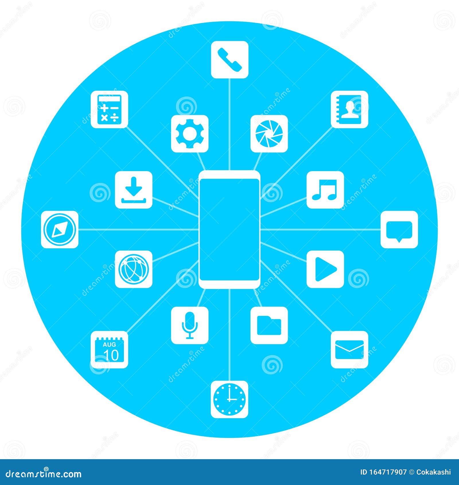 Basic Smartphone Application Icon Vector Illustration. Simple and Flat ...
