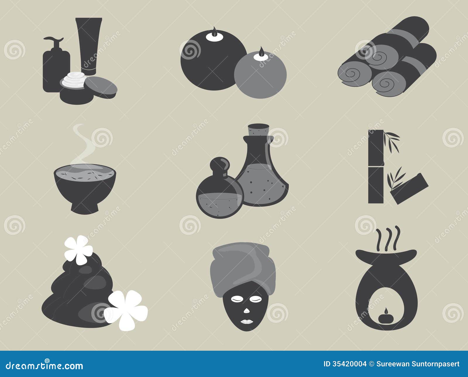 Basic Spa Pictogrammen Vectorreeks Vector Illustratie - Illustration of ...