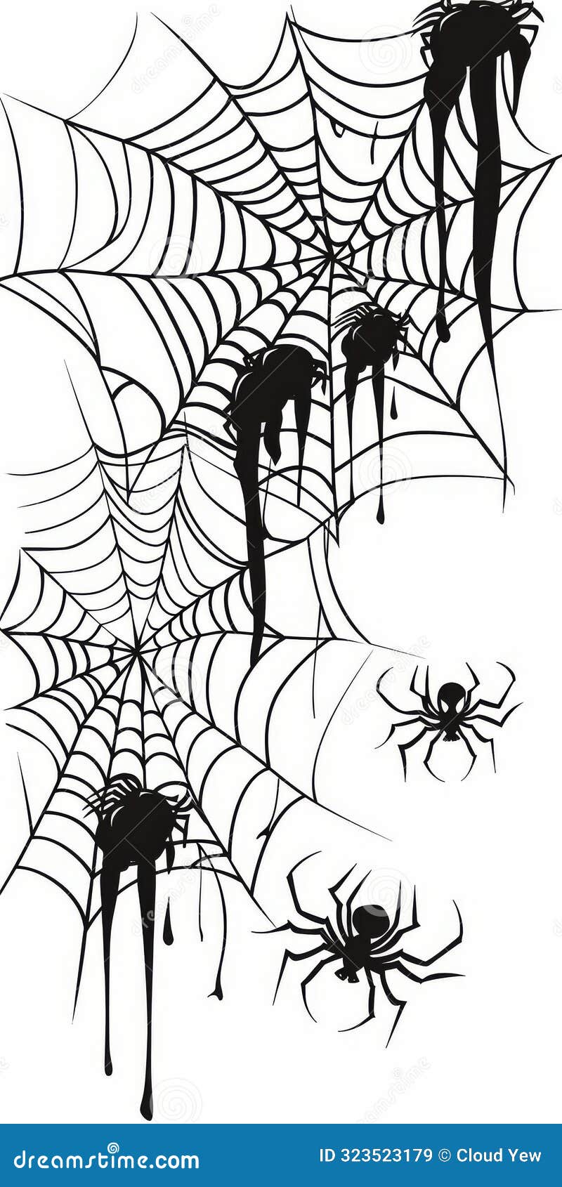 Basic Spider Web Wall Decals for Halloween Stock Illustration ...
