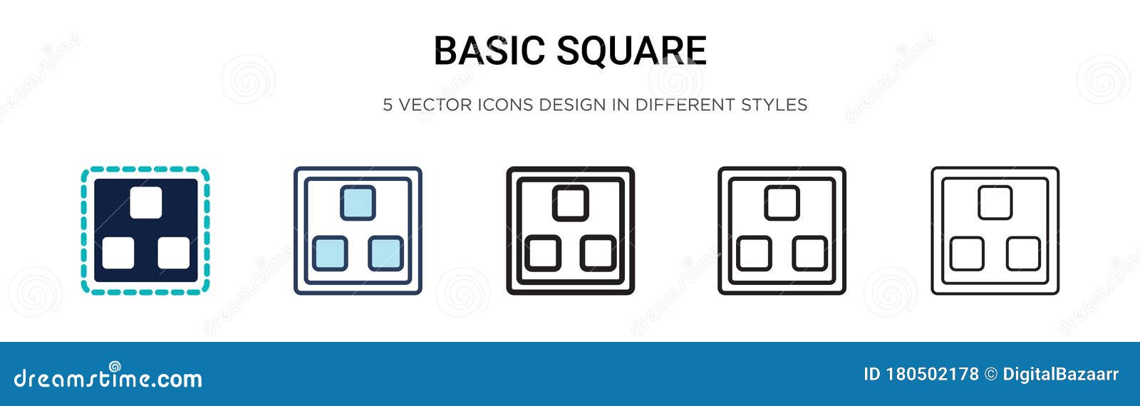 Basic Square Icon in Filled, Thin Line, Outline and Stroke Style ...