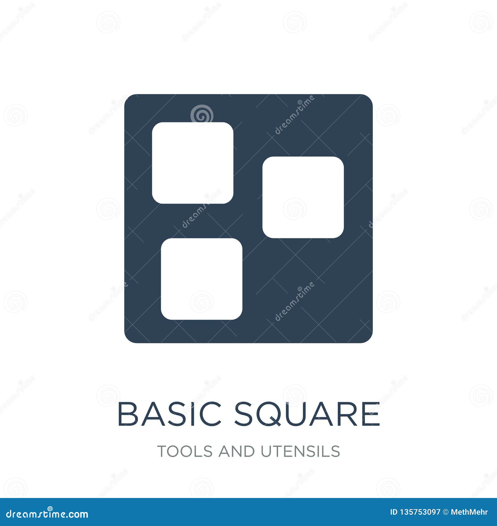 Basic Square Icon in Trendy Design Style. Basic Square Icon Isolated on ...